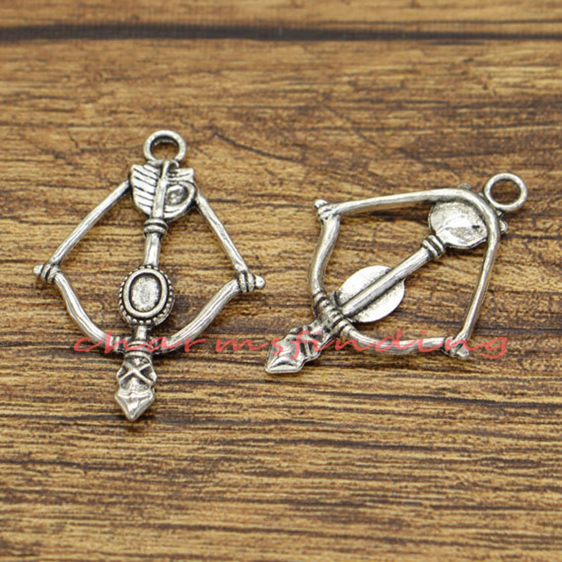 20pcs Bow and Arrow Charms Archery Charm Antique Silver Tone - Etsy