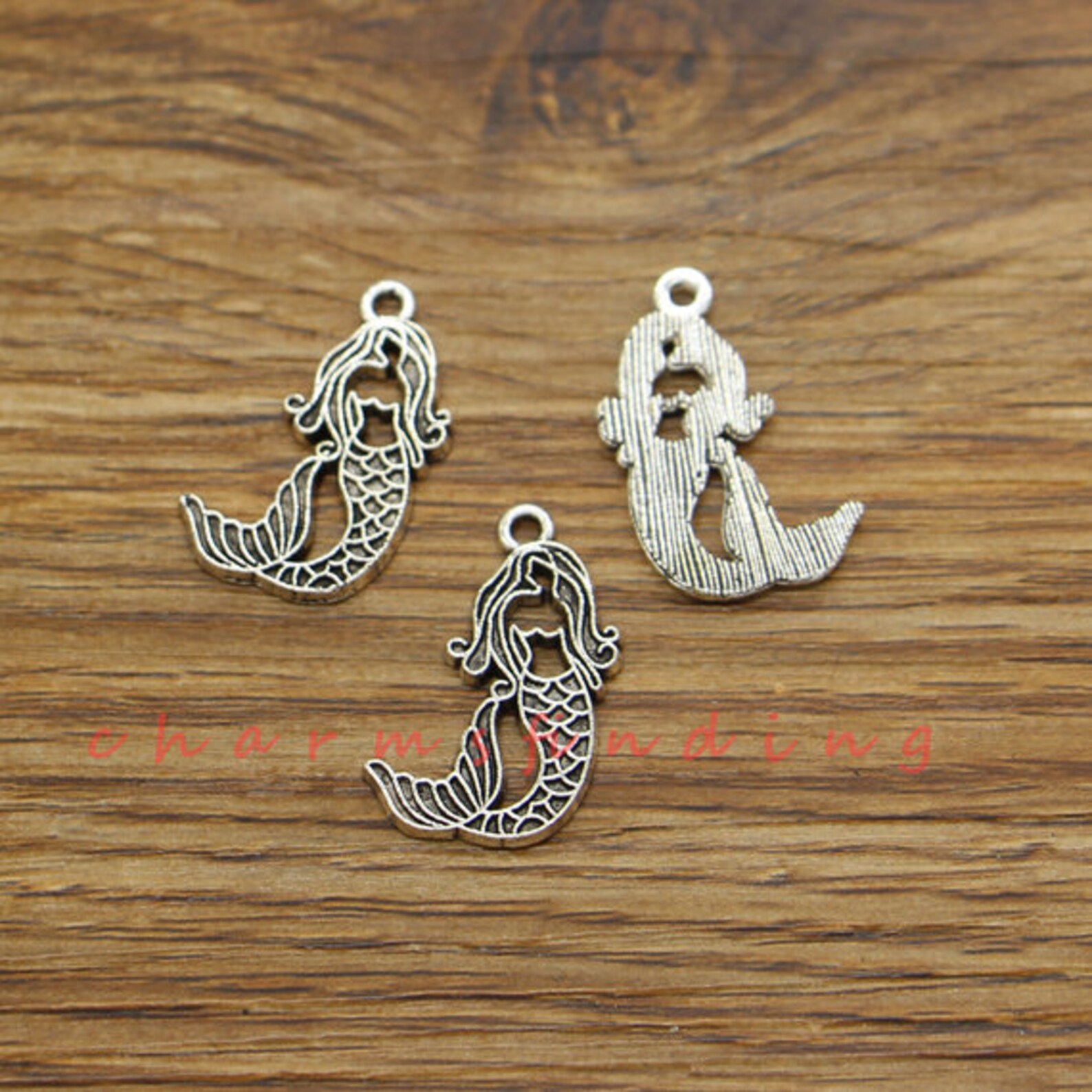 30pcs Mermaid Charms Ocean Charms Antique Silver Tone 17x23mm | Etsy