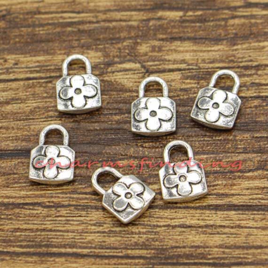 50pcs Flower Lock Charms Lock and Key Charms Antique Silver - Etsy