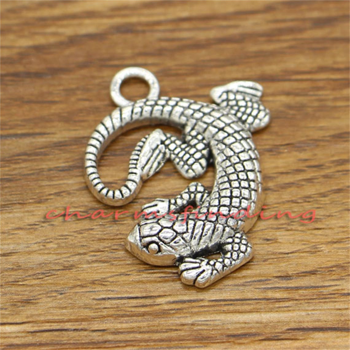 10pcs Gecko Charms Desert Charms Antique Silver Tone 31x24mm Cf1895 - Etsy