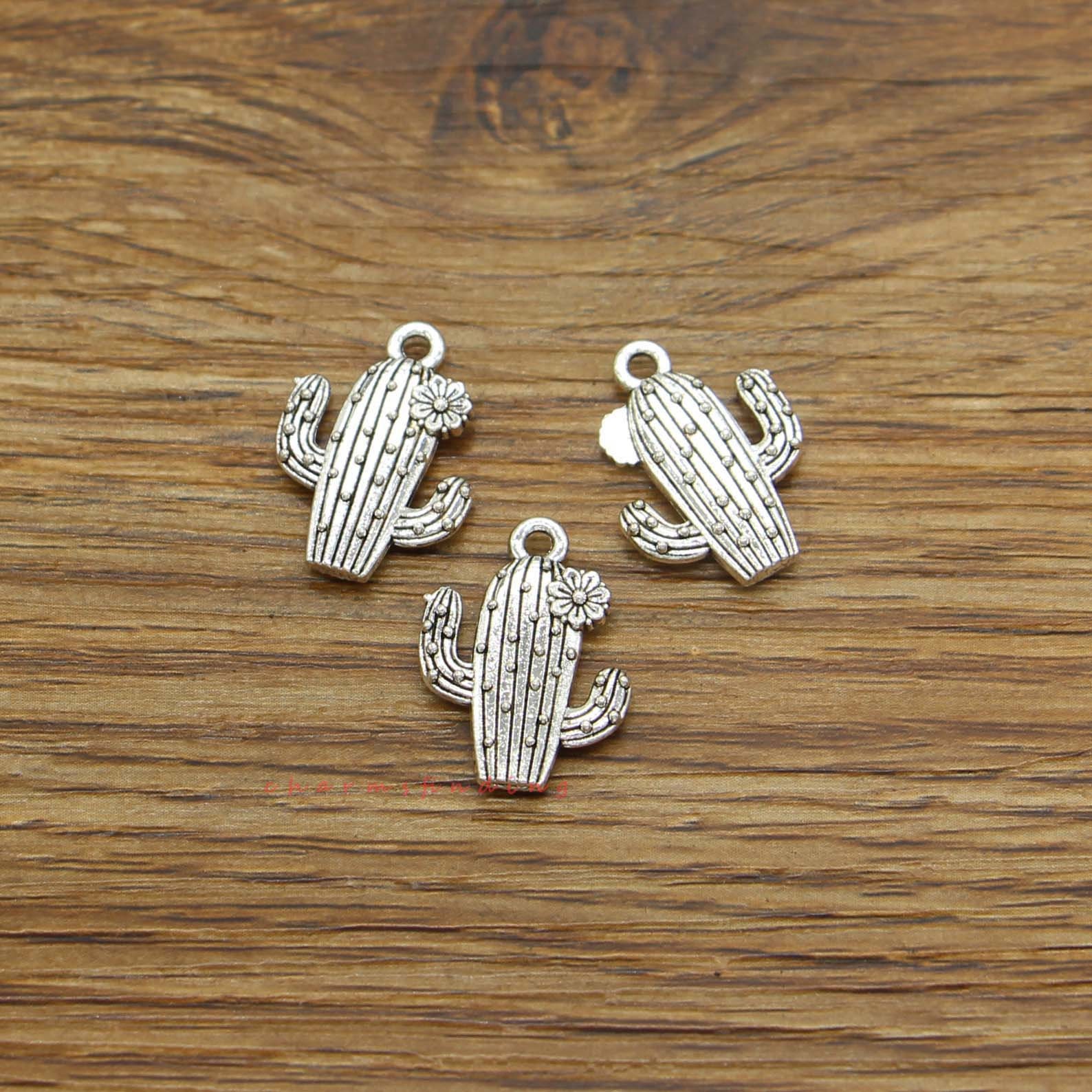 20pcs Cactus Charms Jamaica Cactus 2 Sided Charms Antique - Etsy