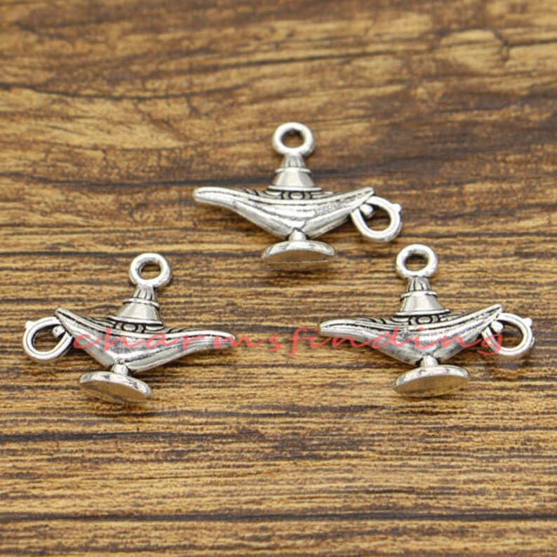 15pcs Genie Lamp Charms 2 Sided Charms Antique Silver Tone - Etsy
