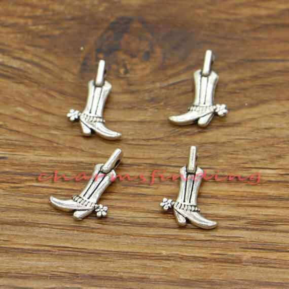 50pcs Cowboy Boot Charms Shoe Charms Antique Silver Tone - Etsy