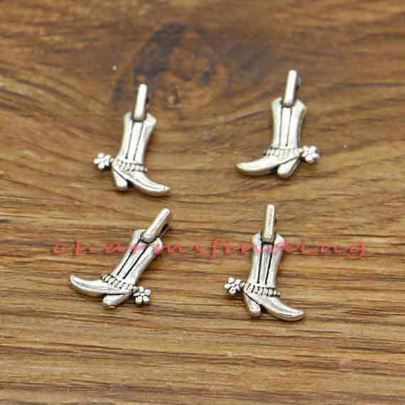 50pcs Cowboy Boot Charms Shoe Charms Antique Silver Tone | Etsy
