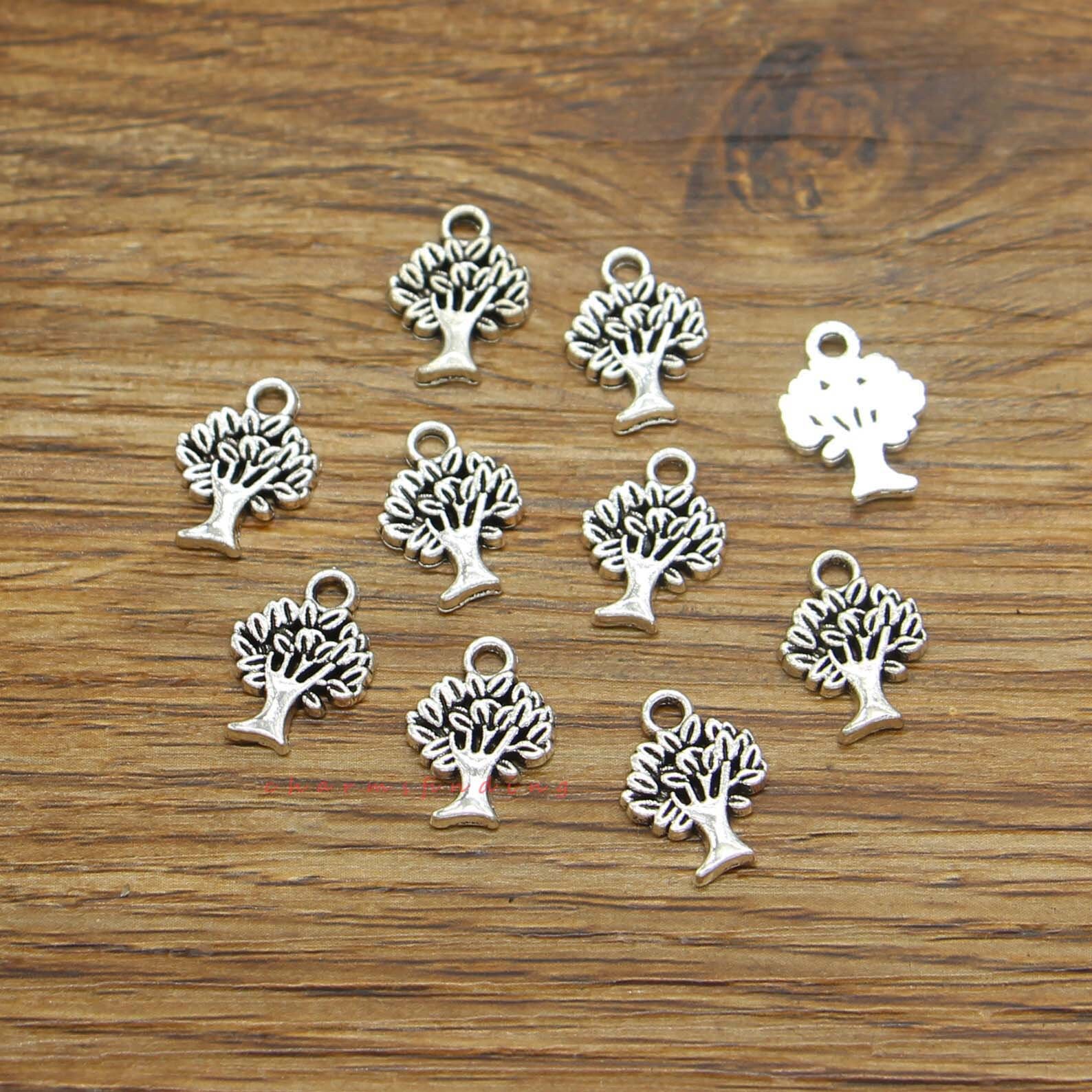 50pcs Tree Charms Bulk Charms Antique Silver Tone Charm - Etsy