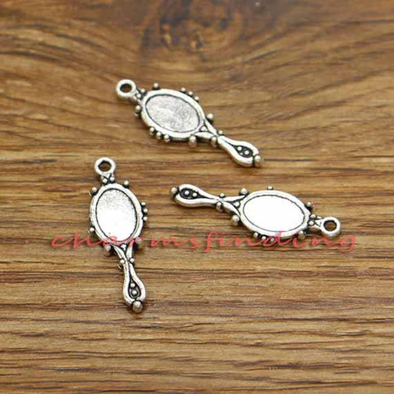 40pcs Mirror Charms Victorian Style Antique Silver Tone - Etsy
