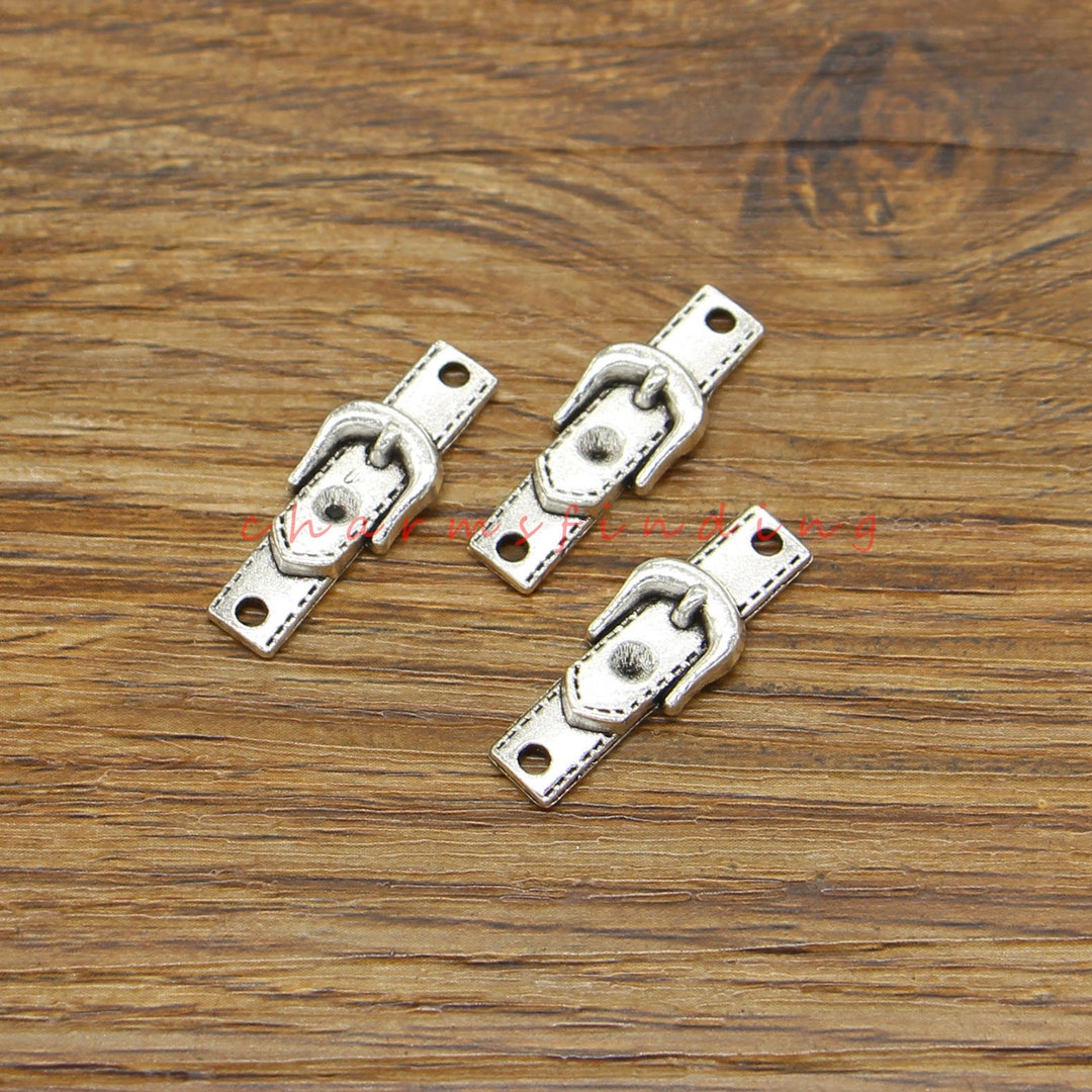 30pcs Belt Buckle Connector Charm Antique Silver Tone Charm 9x24mm ...