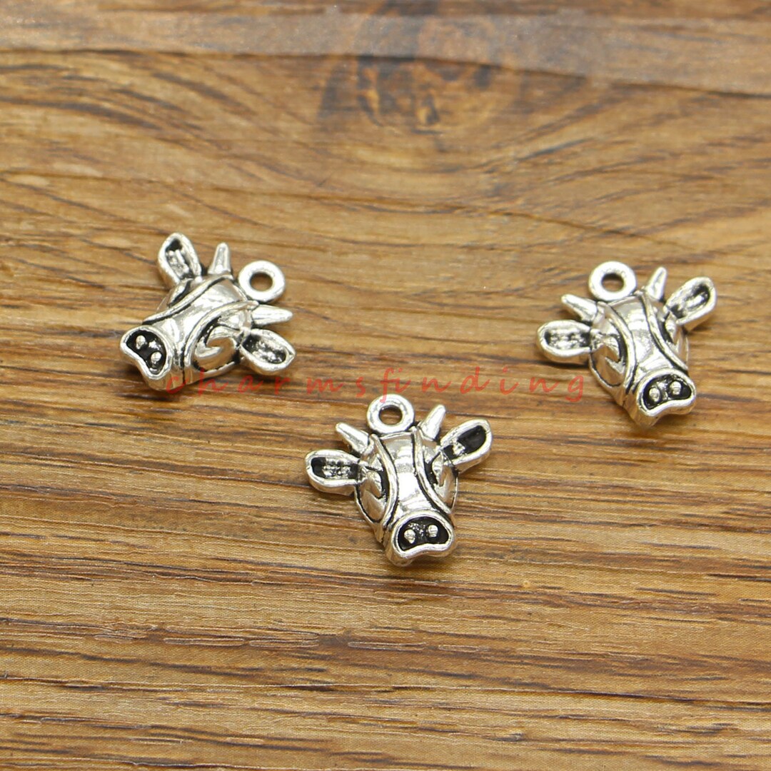 25pcs Cow Cattle Charms Antique Silver Tone 15x16mm Cf4474 - Etsy