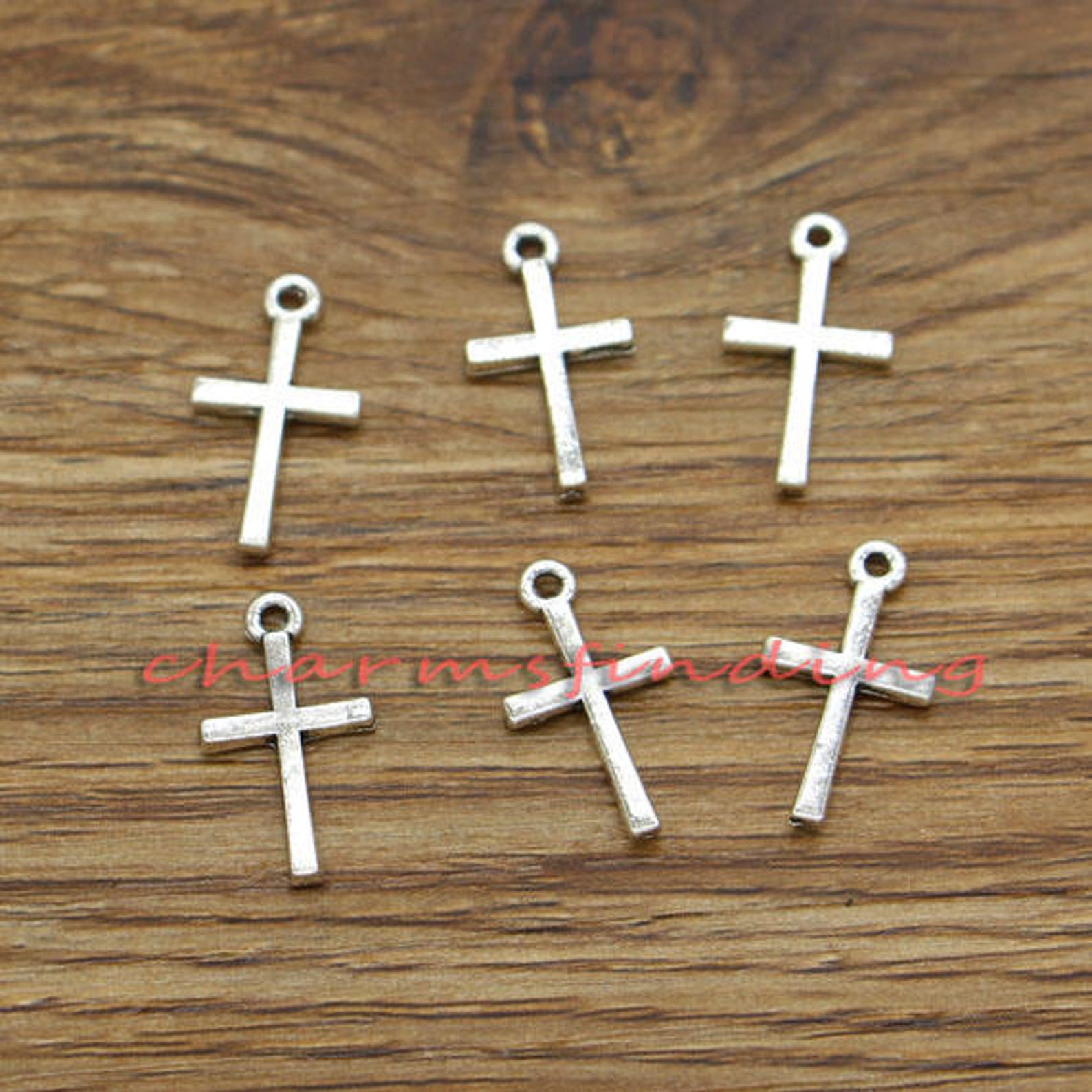 100pcs Cross Charms Religious Charms Double Sided Antique - Etsy