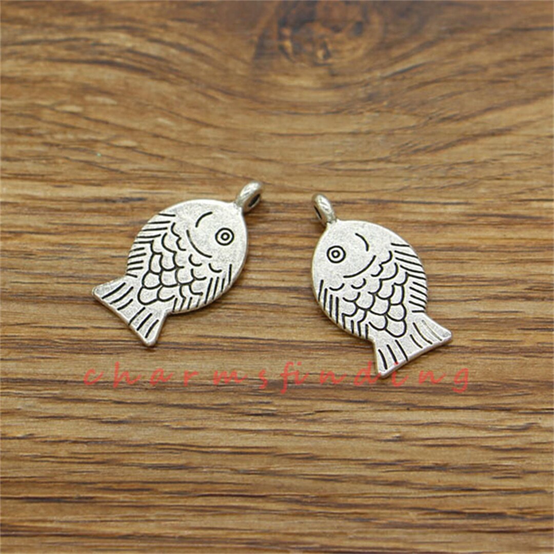 20pcs Fish Charms Charms Antique Silver Tone 14x25mm Cf3452 - Etsy