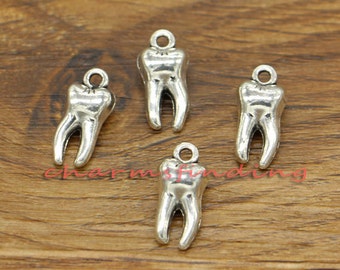 20pcs Tooth Charms Dental Double Sided Charm Antique Silver | Etsy