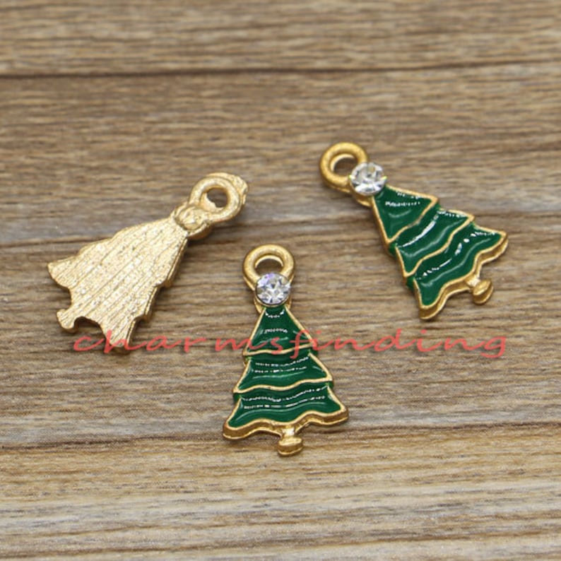 10pcs Christmas Tree Charms Tree Charms Holiday Charms Gold | Etsy