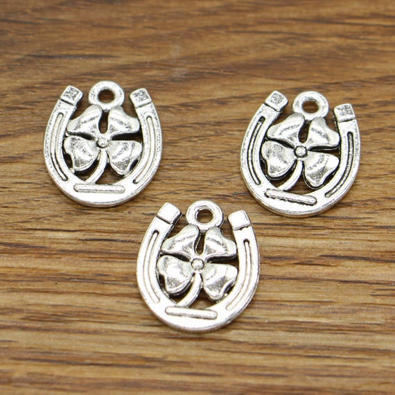 20pcs Clover Charm Good Luck 4 Leaf Clover Charm Antique | Etsy