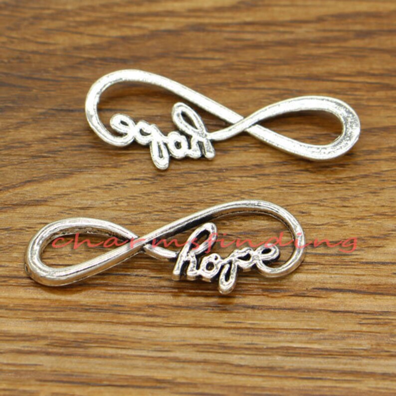 20pcs Infinity Hope Connector Charms Antique Silver Tone - Etsy