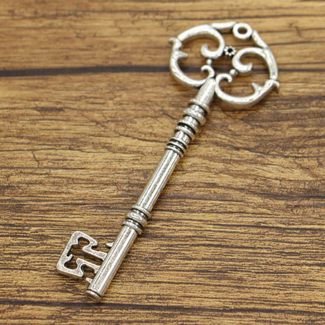 3pcs Large Key Pendants Charms Home Heart Key Charms Antique - Etsy