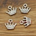 50pcs Crown Charms Princess Charm 2 Sided Antique Silver Tone 13x14mm ...