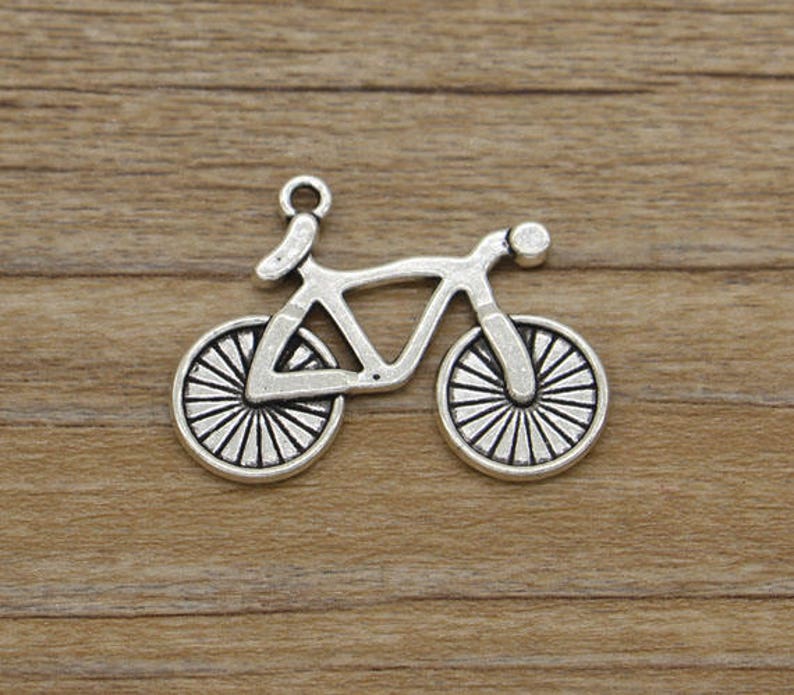12pcs Large Bicycle Charms Cycle Charms Antique Silver Tone - Etsy