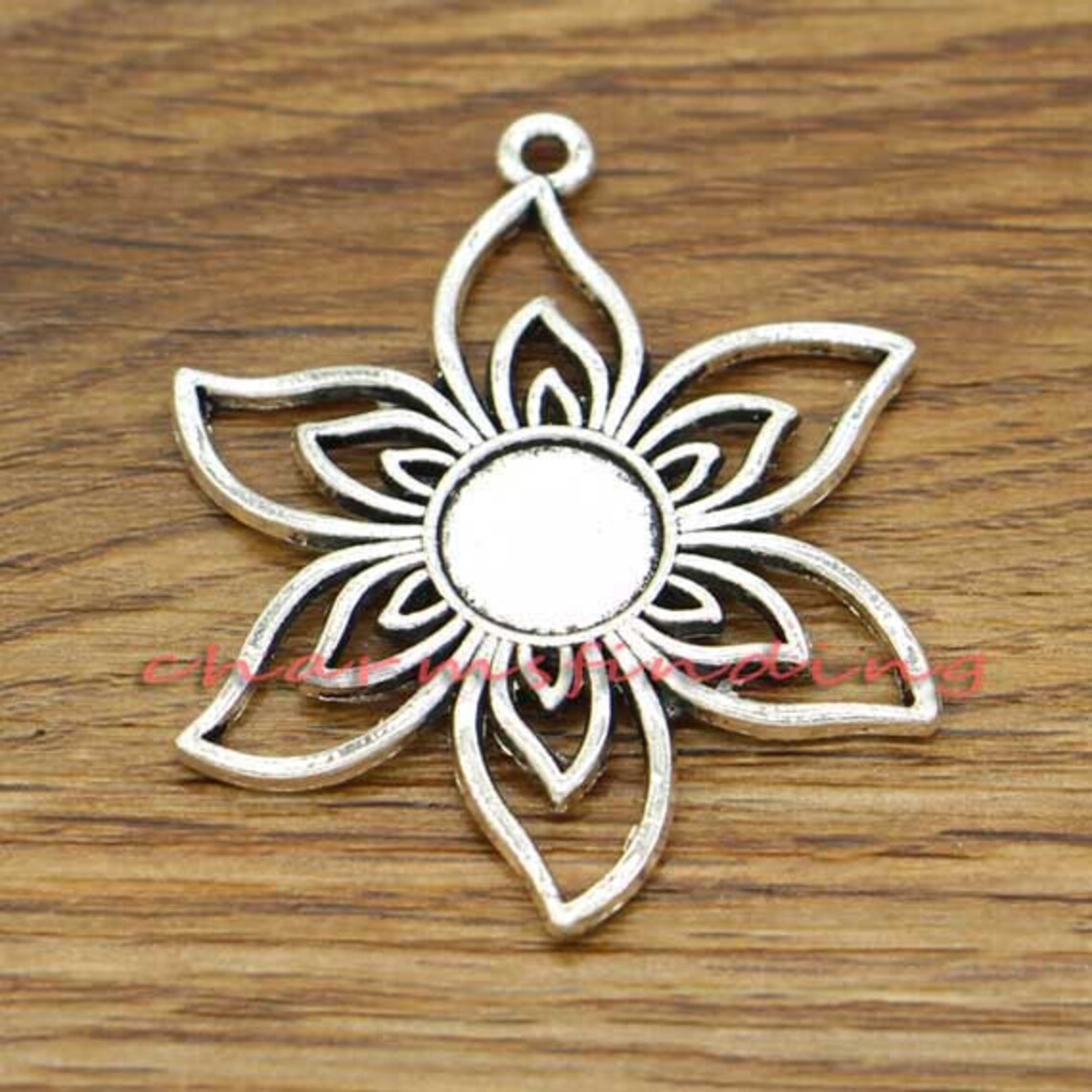 6pcs Flower Pendant Bezel Setting Cabochon Setting Mounting - Etsy