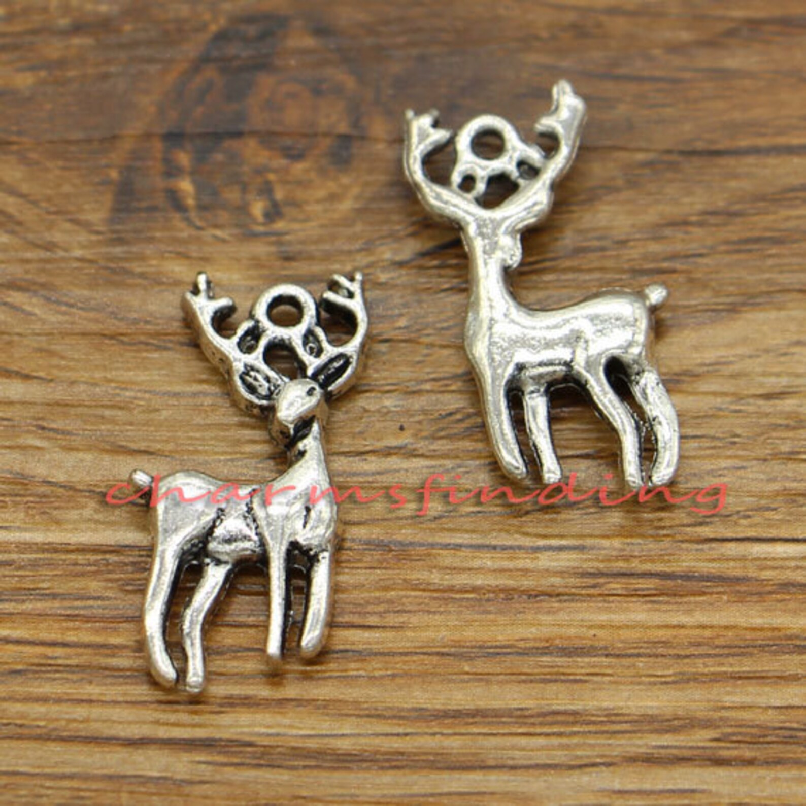 15pcs Reindeer Deer Charms Christmas Charms Antique Silver | Etsy