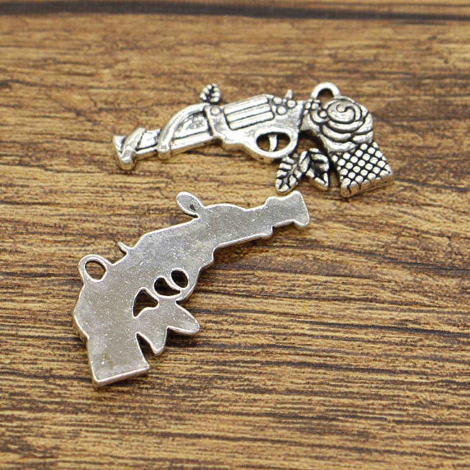 20pcs Large Gun Charms Toy Charms Antique Silver Tone 18x32mm | Etsy