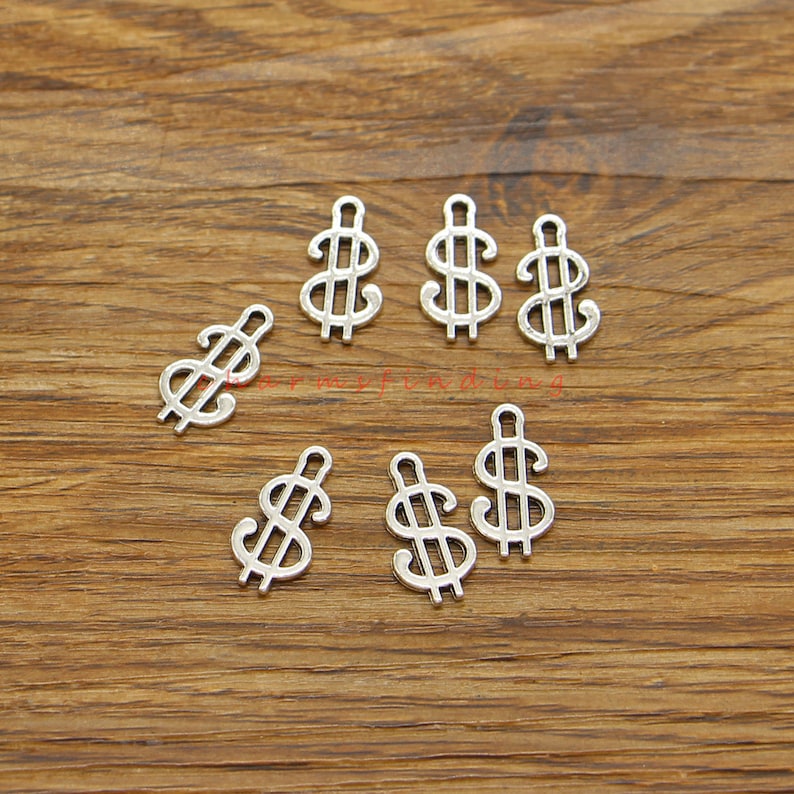 60pcs Dollars Symbol Money Charms Pendants Wholesale Bulk Diy Jewelry ...