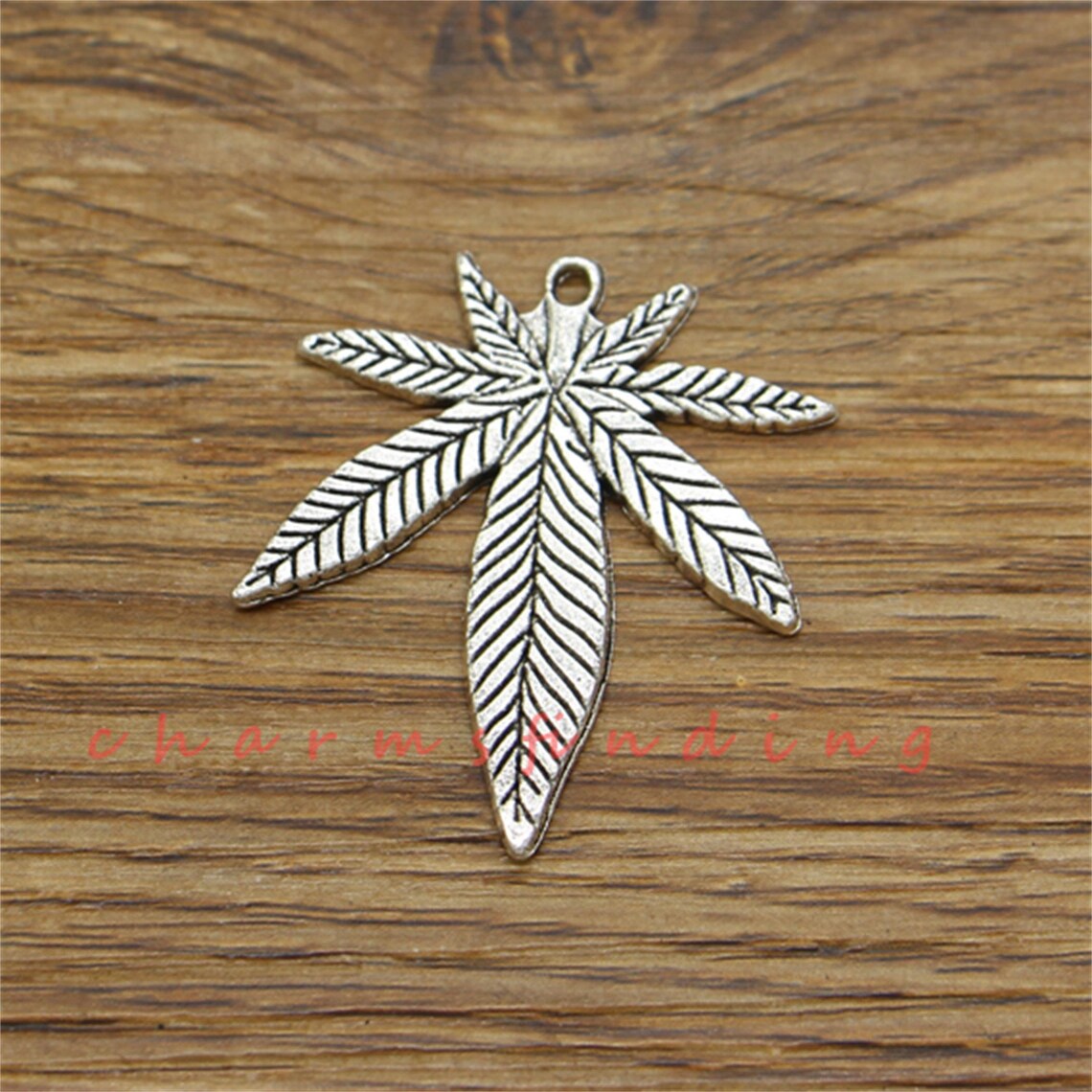 8pcs Large Leaf Charm Weed Charms Antique Silver Tone 33x38mm Cf3591 - Etsy