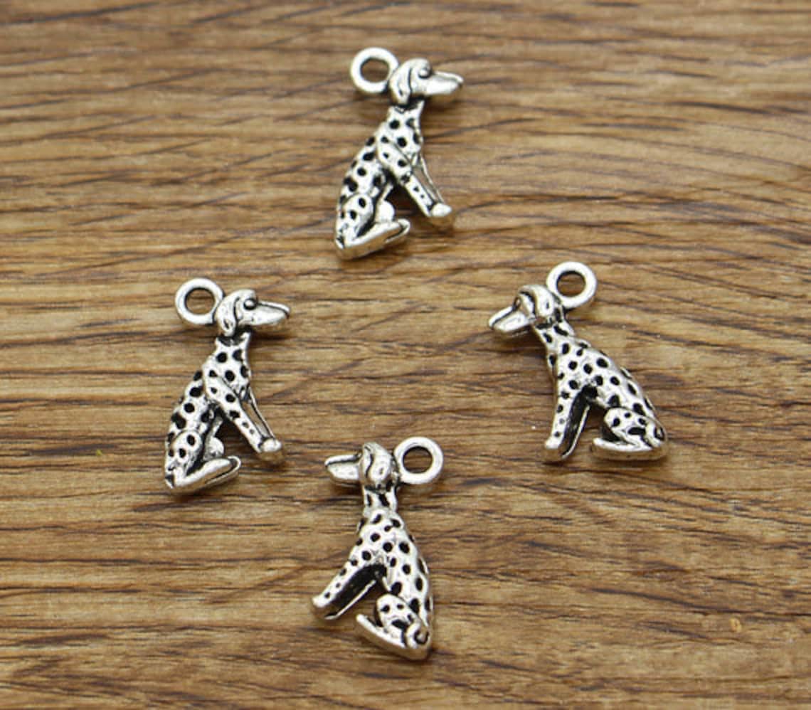 30pcs Dog Charms Antique Silver Tone Animal Dalmatian Charm - Etsy