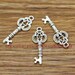 50pcs Key Charms Home Key Charms Heart Key Charm Antique Silver Tone ...