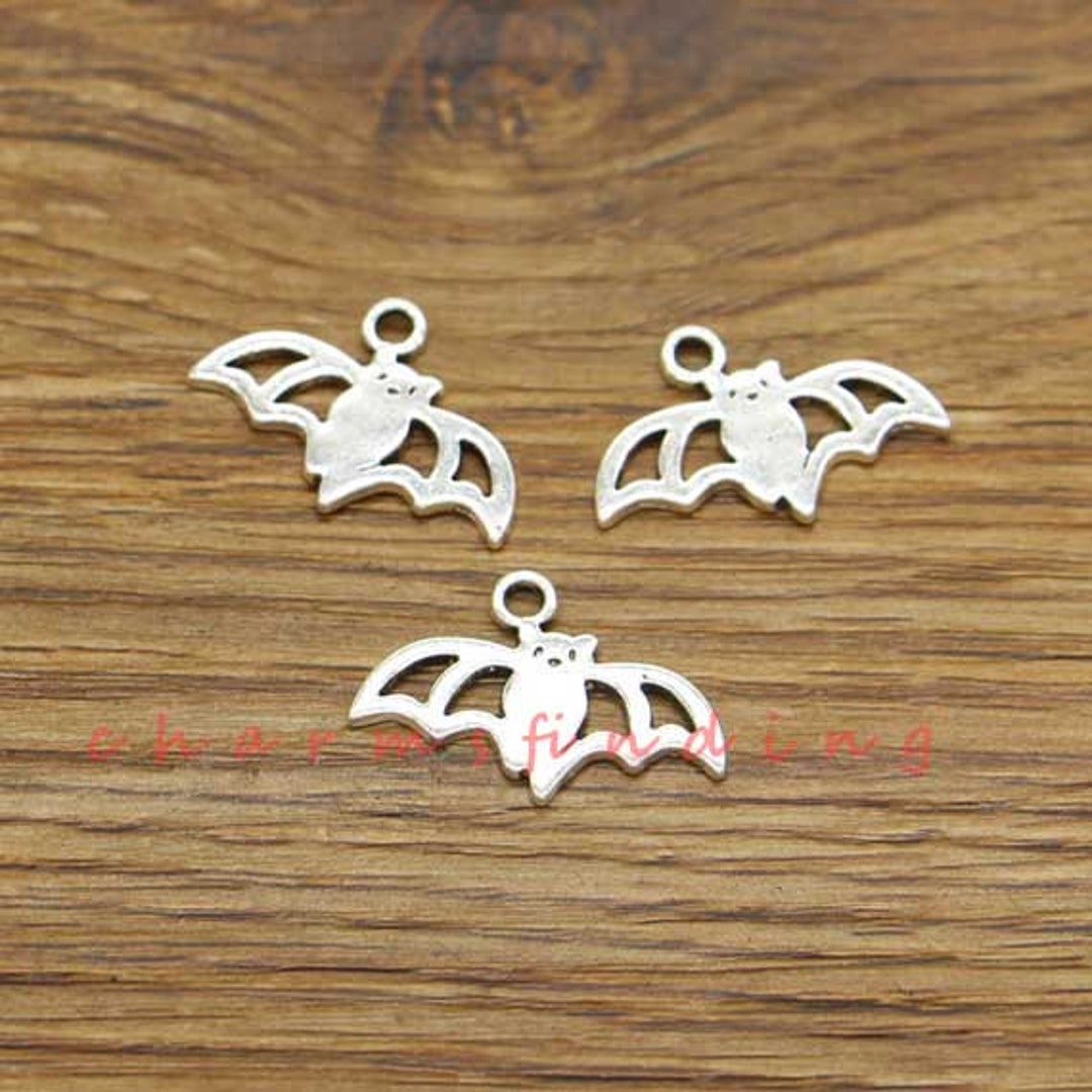 30pcs Bat Charms Halloween Charm Antique Silver Tone 23x16mm Cf3821 - Etsy
