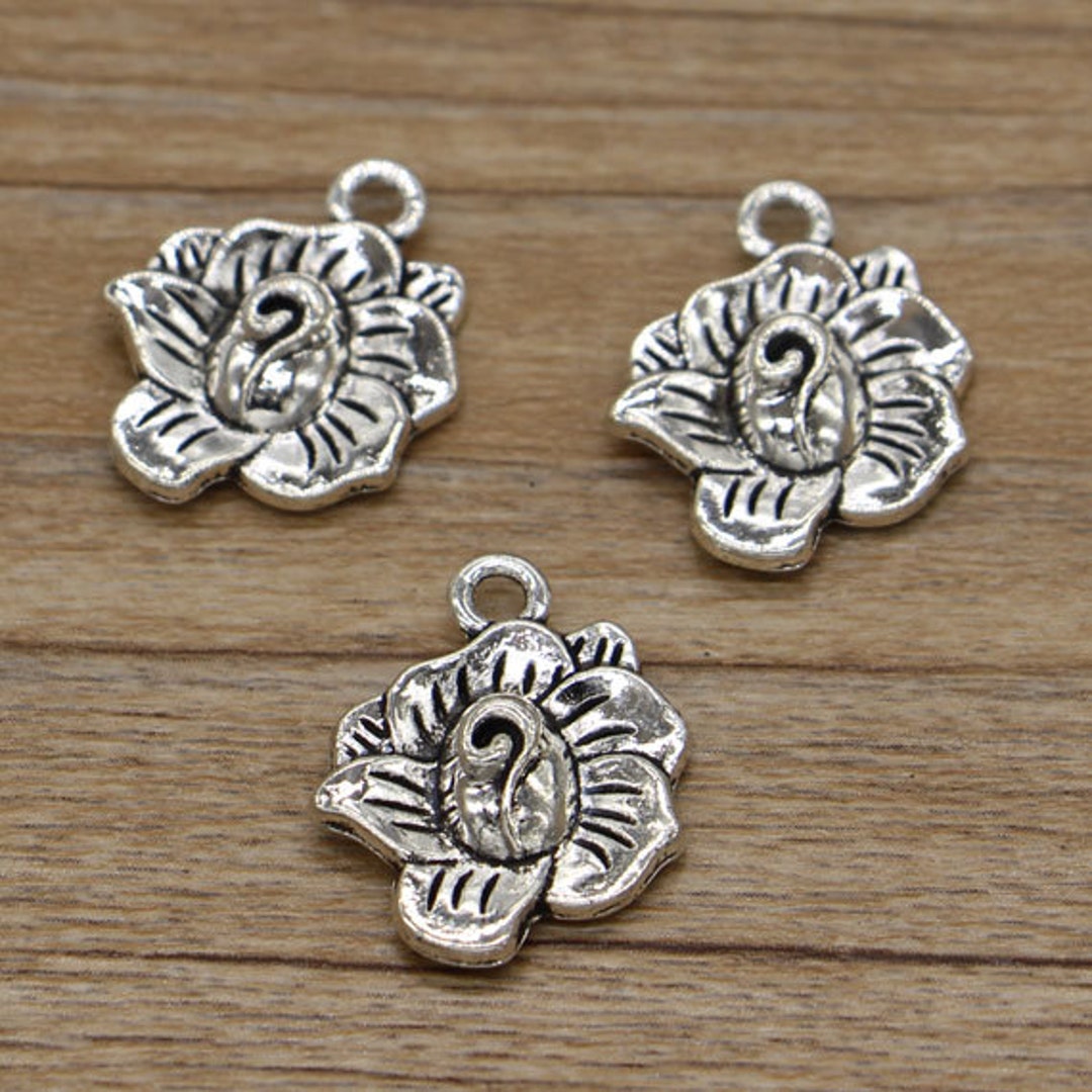 20pcs Plum Flower Charms Antique Silver Tone 19x23mm Cf2698 - Etsy