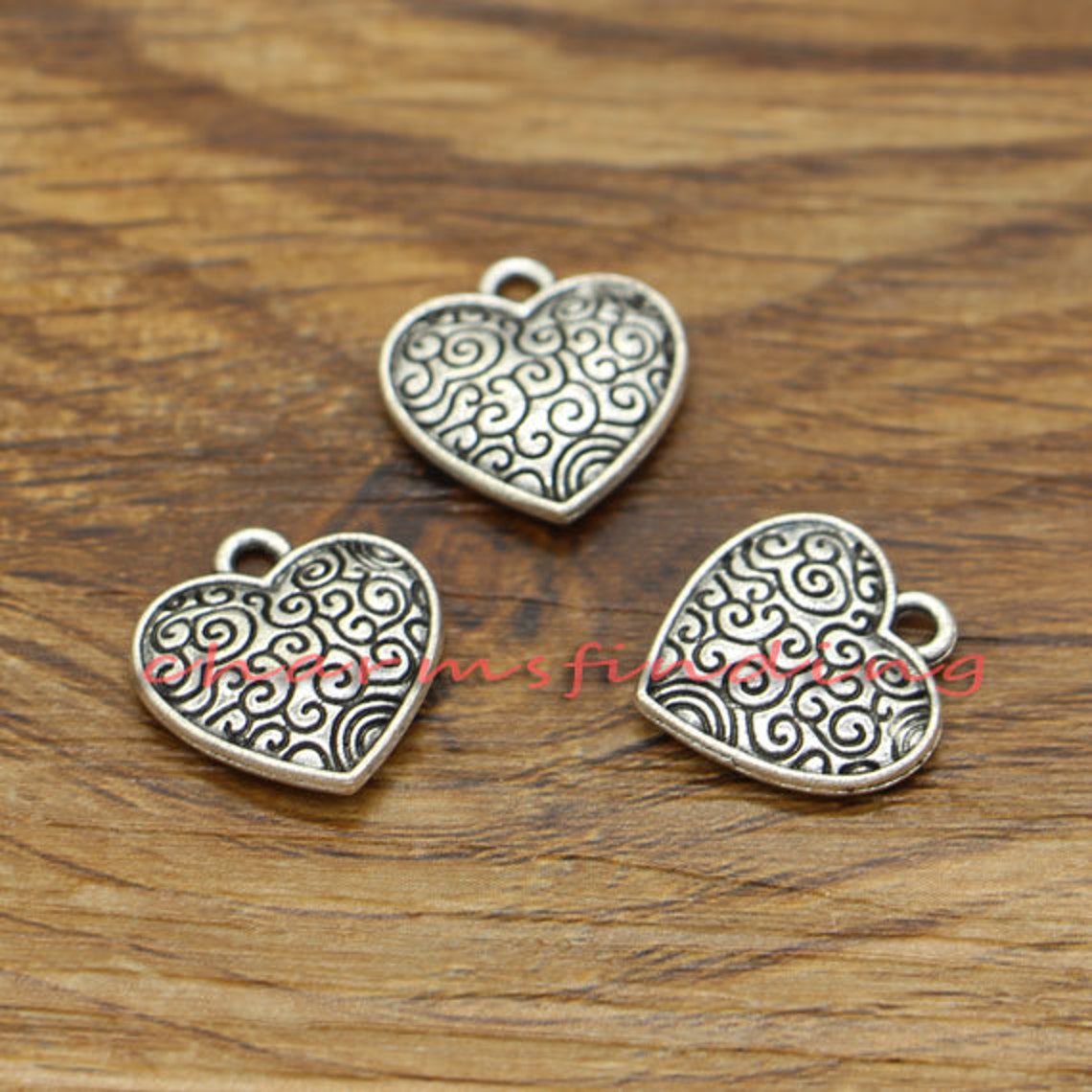 20pcs Heart Charm Love Charms Valentines Charms 2 Sided Charms | Etsy