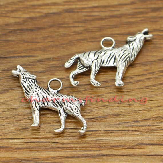 15pcs Wolf Charms Animal Charm Antique Silver Tone 26x16mm | Etsy