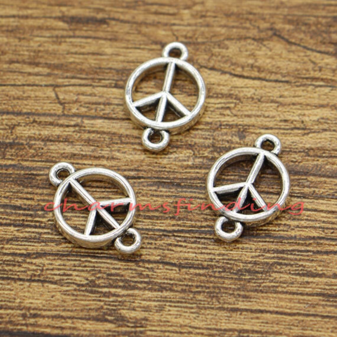 50pcs Peace Sign Connector Charms Peace Symbol 2 Sided Charms - Etsy