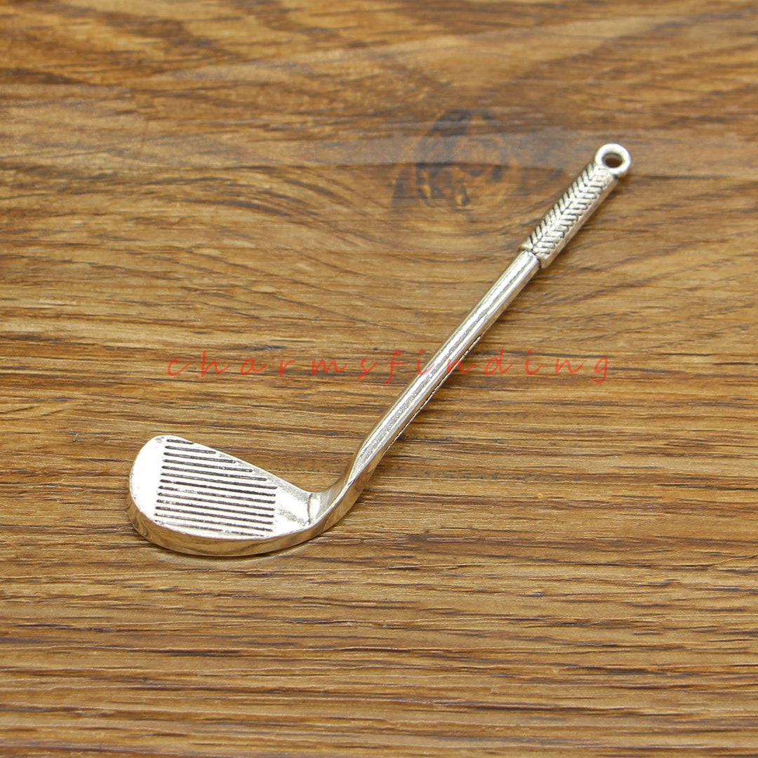 3pcs Large Golf Club Pendants Charms Sports Charms Antique Silver Tone ...