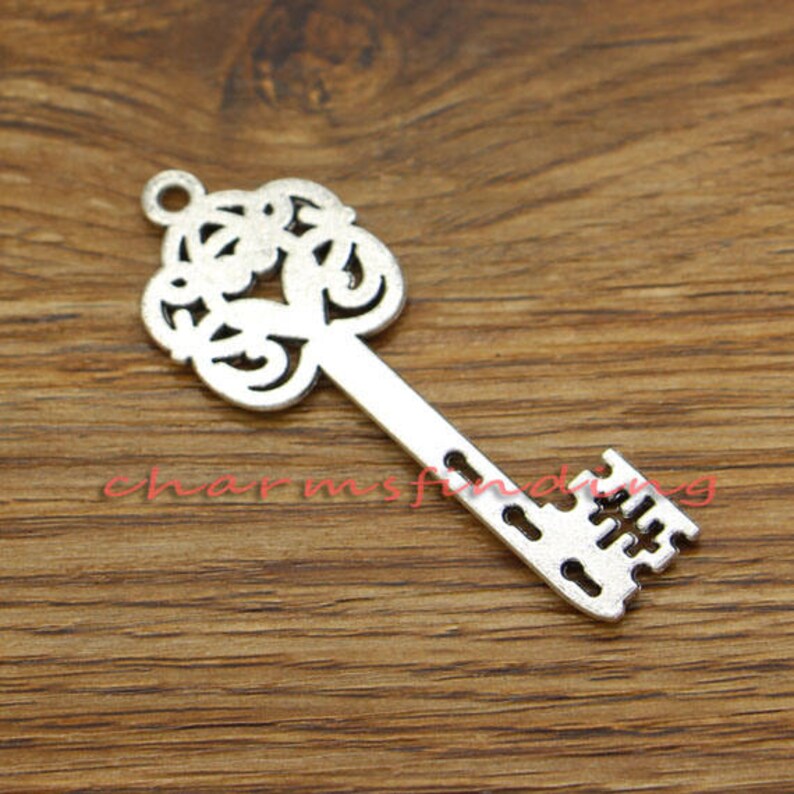10pcs Large Heart Key Charms Home Key Charms Antique Silver - Etsy