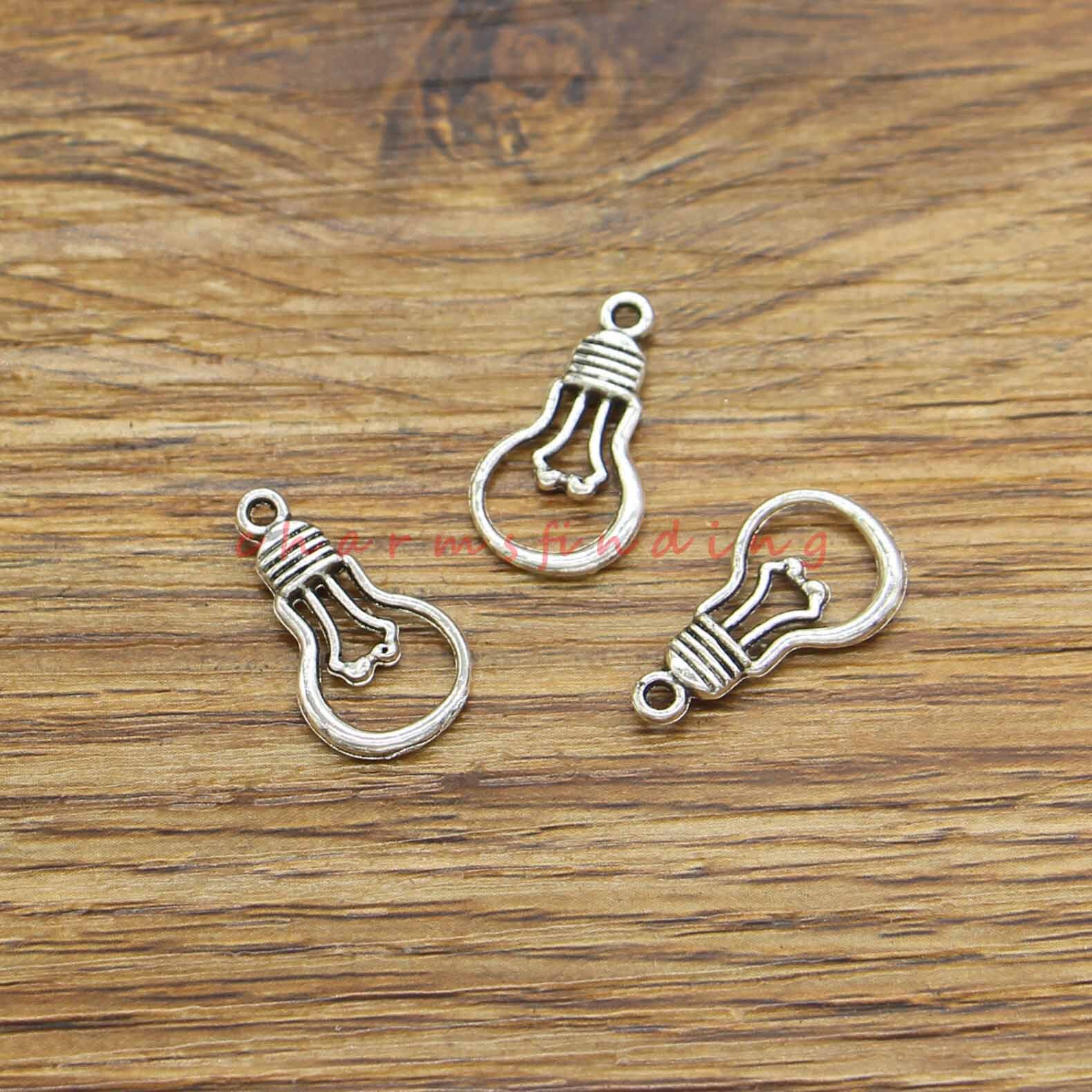 40pcs Light Bulb Charms Light Charms Antique Silver Tone | Etsy