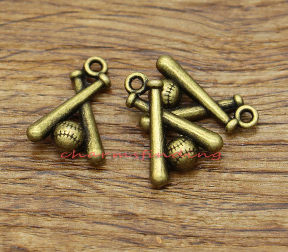 20pcs Baseball Charms 2 Sided Play Ball Charms Antique Bronze | Etsy