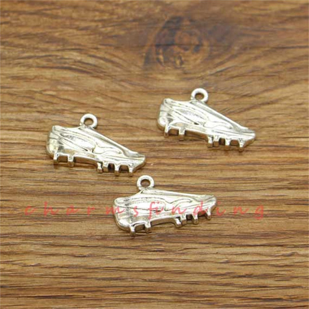 50pcs Sneaker Charms Running Gym Shoes Charm Antique Silver Tone ...