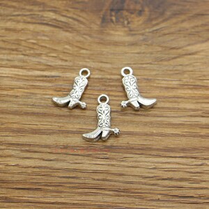 20pcs Cowboy Boot Charms Shoe Charms Antique Silver Tone 12x16mm Cf4008 ...
