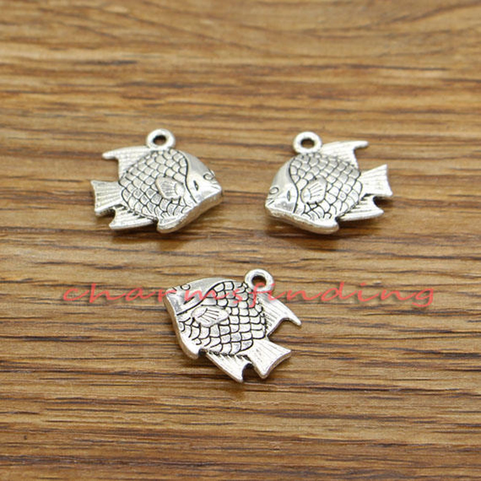 15pcs Fish Charms Angelfish Charms Antique Silver Tone 16x17mm - Etsy