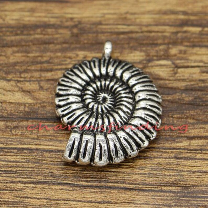 3pcs Large Seashell Charms Shell Beach Charms Antique Silver - Etsy