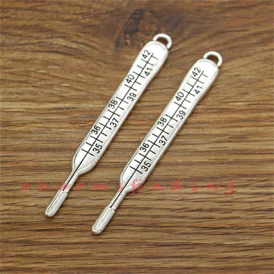 3pcs Large Thermometer Charms Pendants Temperature Charm Antique Silver ...