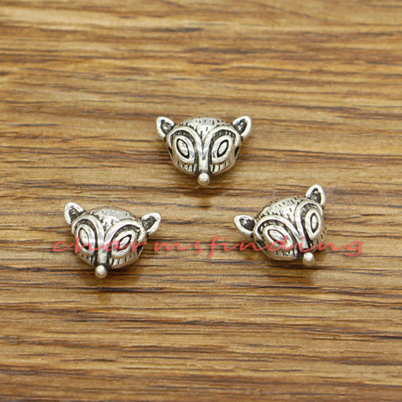 15pcs Silver Metal Fox Beads Animal Bead Spacers Antique | Etsy
