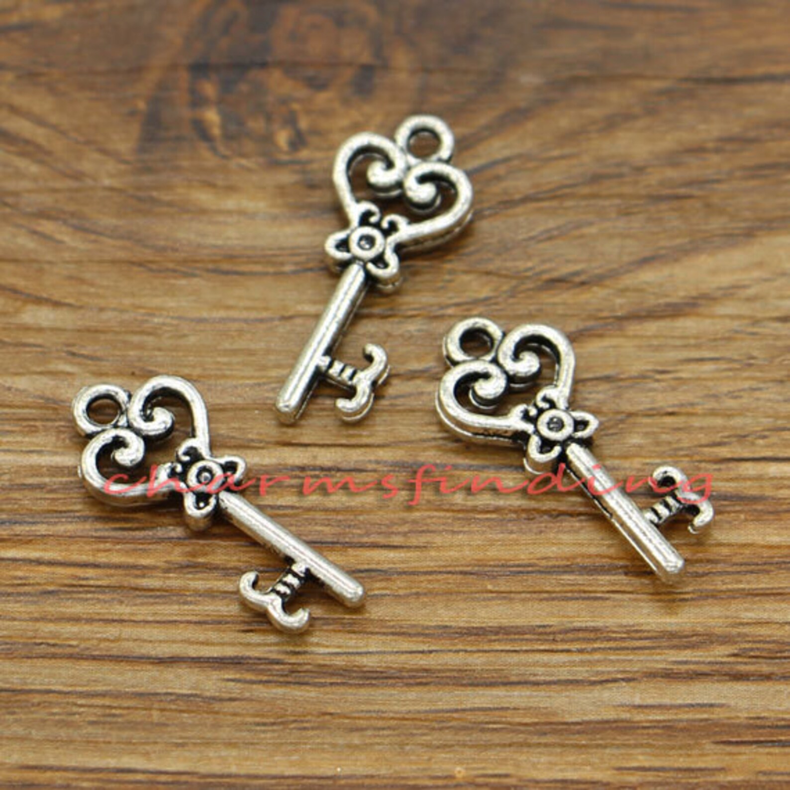 50pcs Heart Key Charms Home Key Charms Keys Antique Silver - Etsy