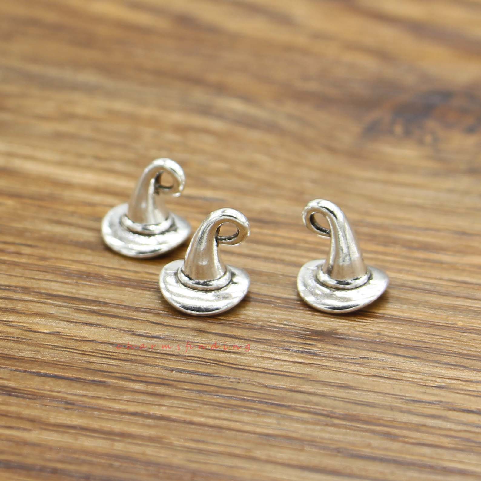 25pcs Witch Hat Charms 3D Charms Antique Silver Tone | Etsy