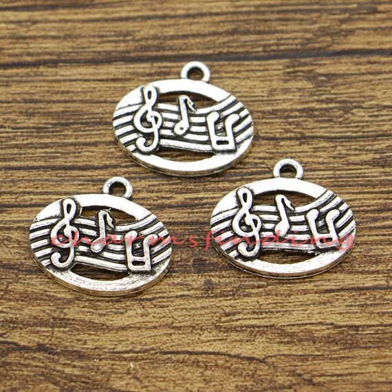 20pcs Musical Charms Music Note Charms Antique Silver Tone | Etsy