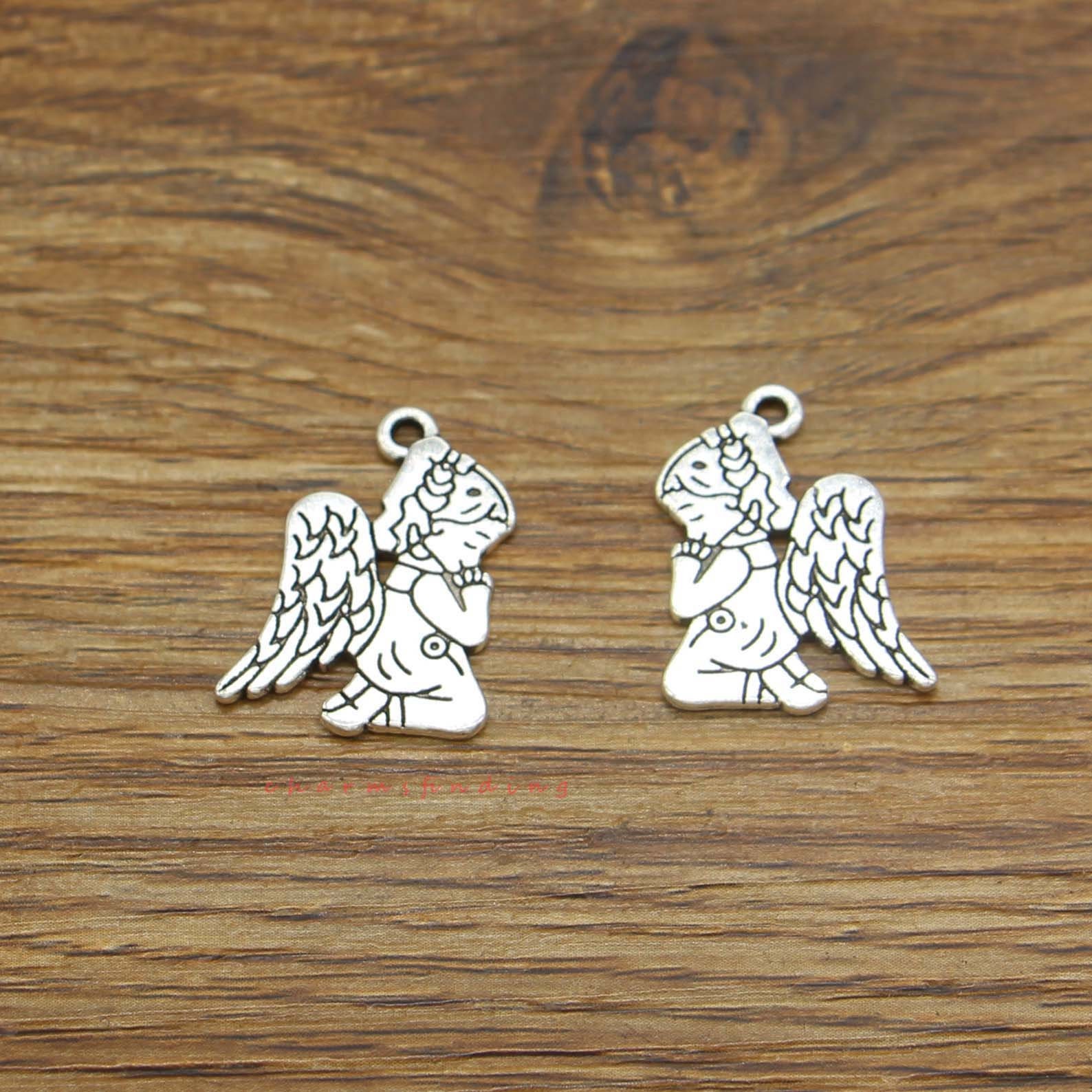 20pcs Angel Charms Praying Angel Charm Antique Silver Tone | Etsy