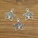 30pcs Star Charms Tree Charms Antique Silver Tone Double Sided Charm ...