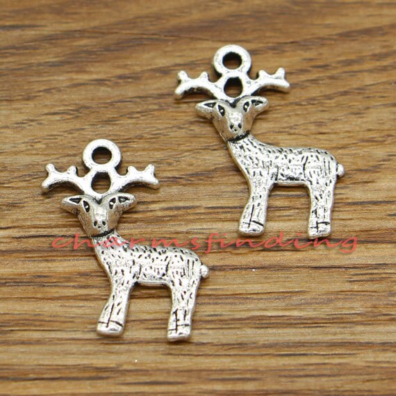 20pcs Reindeer Deer Charms Christmas Charms Antique Silver - Etsy