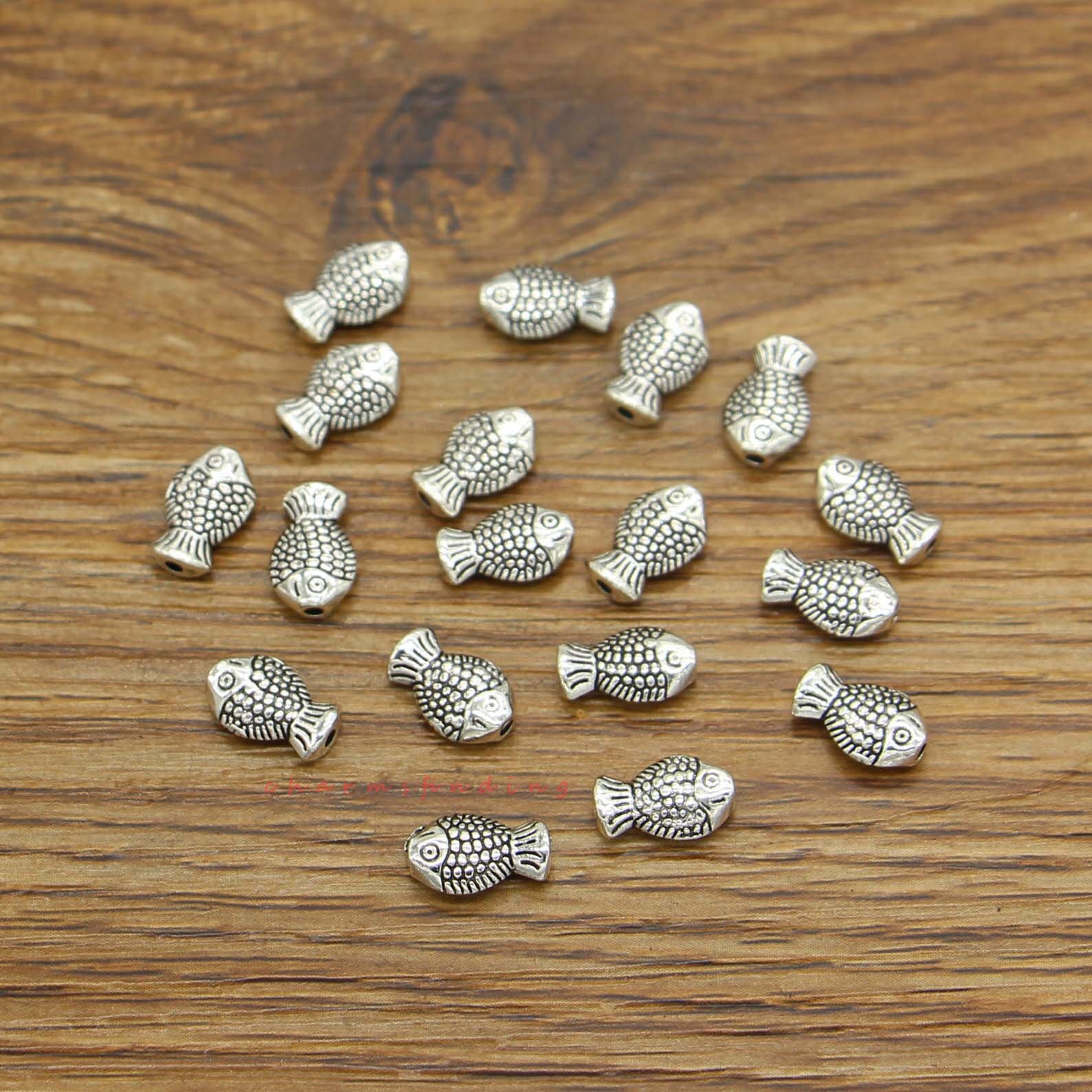 50pcs Fish Beads Animal Beads With 1mm Hole Approx Antique - Etsy